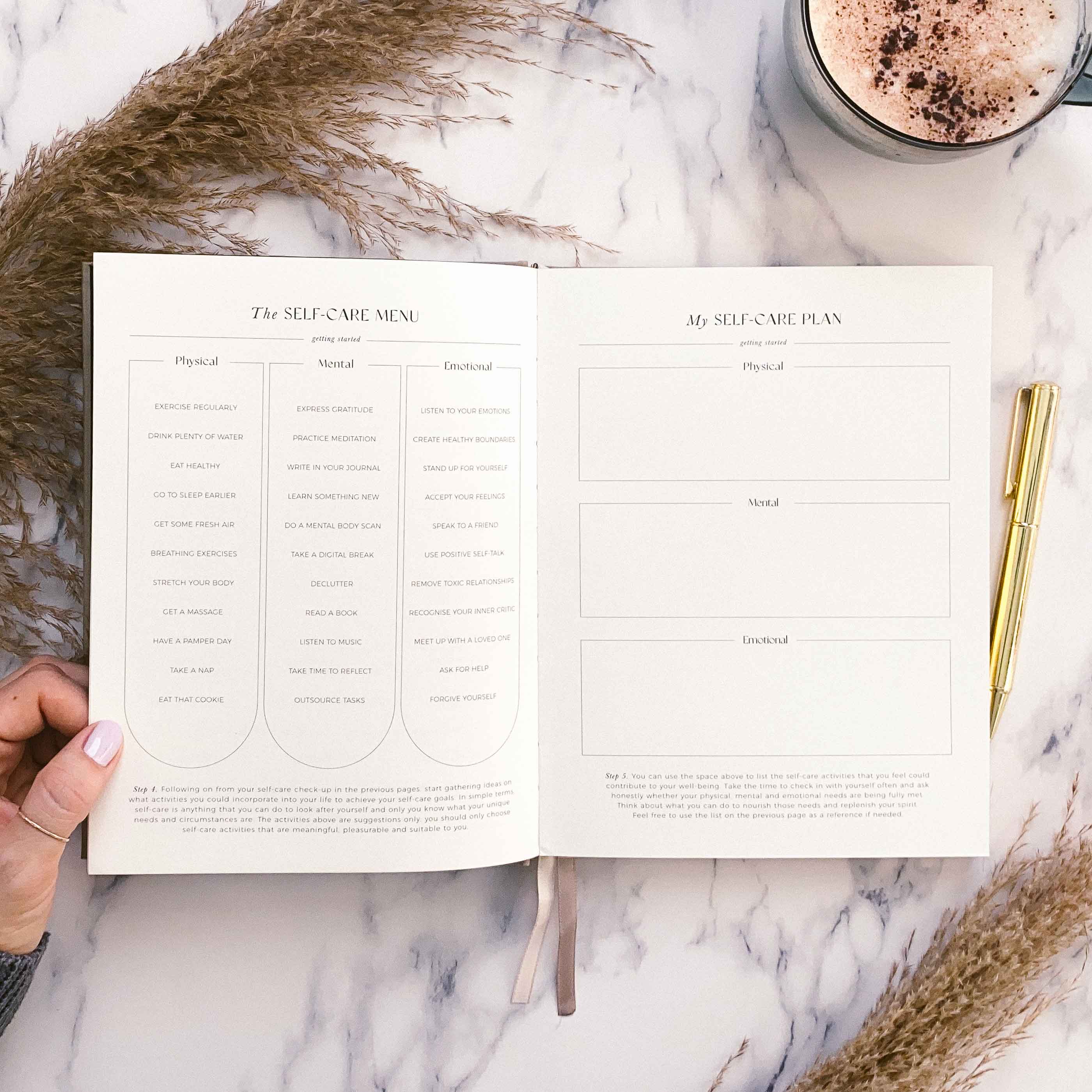 My Daily Self-Care / Intentions & gratitude journal | Well Selfology