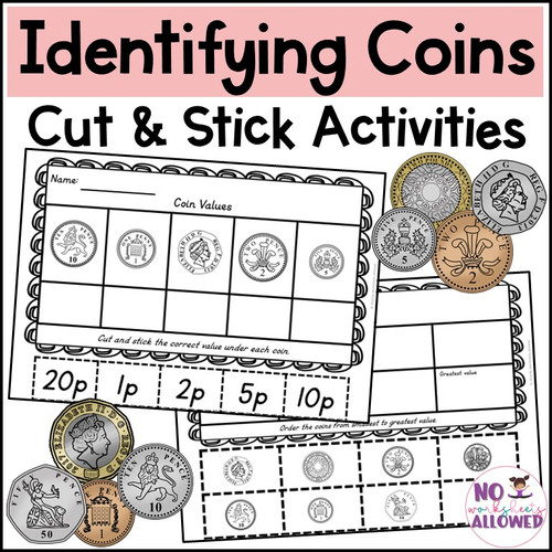 Identifying Coin Value Cut and Stick Activities | Hands-On Printables