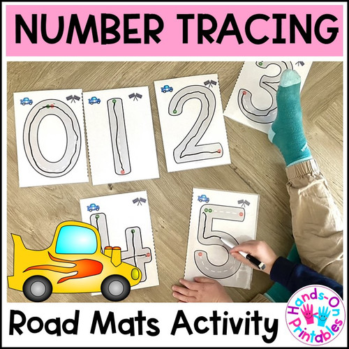 Number Road Mats Tracing Activity | Hands-On Printables