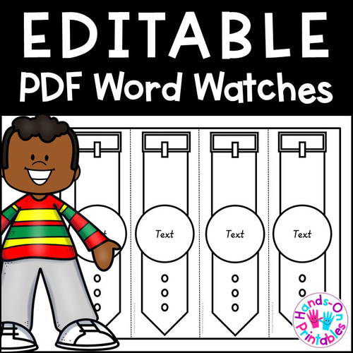 Editable Phonics Word Watches | Hands-On Printables