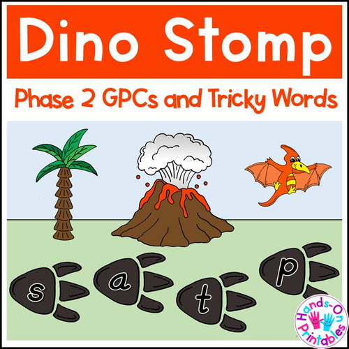 Phase 2 GPCs and Tricky Words Dino Phonics Activity | Hands-On Printables