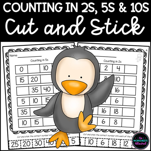 Counting in 2s, 5s and 10s Cut and Stick | NoWorksheetsAllowed