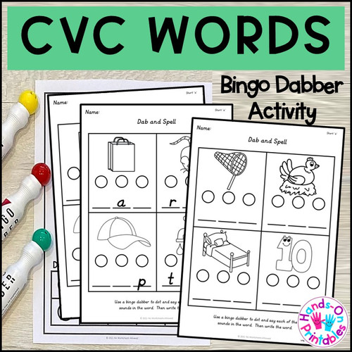 CVC Words Bingo Dabber Activity | Hands-On Printables