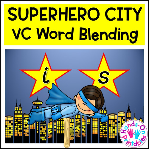 Superhero VC Words Blending Phonics Activity | Hands-On Printables
