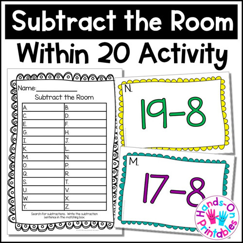 Subtract the Room Within 20 Activity | Hands-On Printables