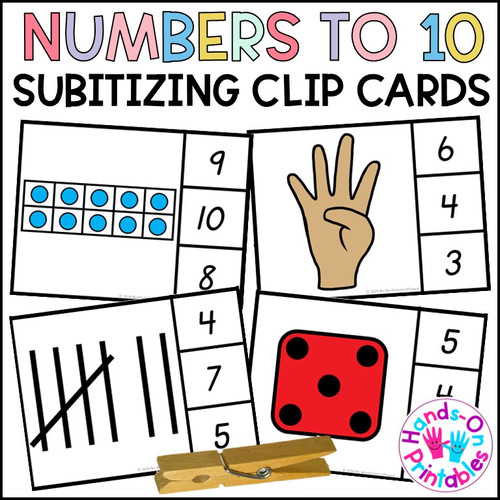 Subitising Peg Cards Activity - Counting to 10 | Hands-On Printables
