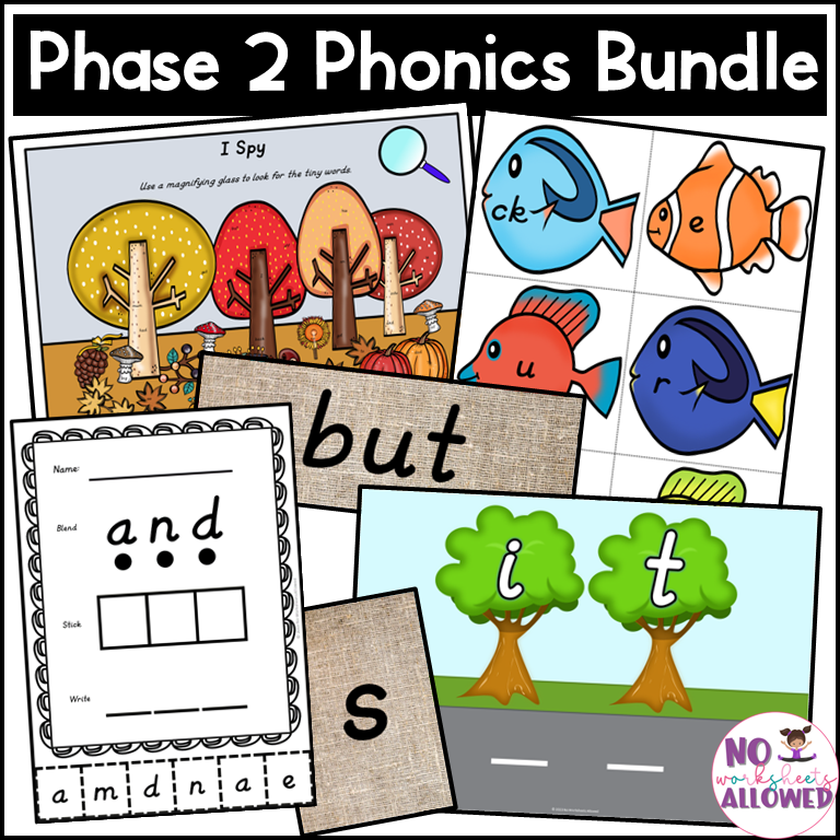 Phase 2 Phonics Activity Bundle | NoWorksheetsAllowed