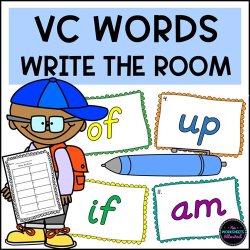 Phonics VC Words Write the Room Activity | NoWorksheetsAllowed
