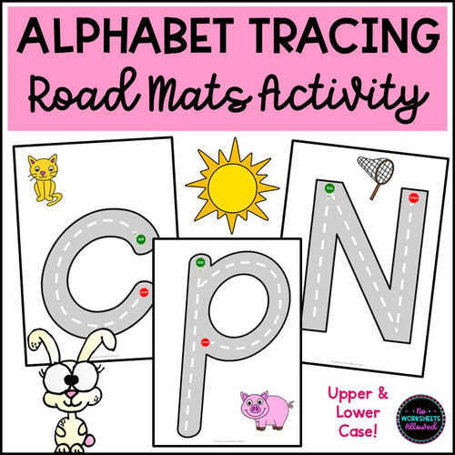 Alphabet Road Mats Tracing Activity | NoWorksheetsAllowed