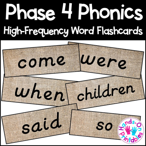 Phase 4 High Frequency Word Hessian-Effect Flashcards | Hands-On Printables