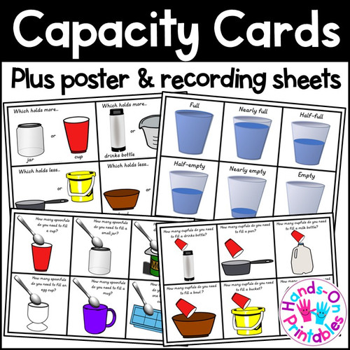Comparing and Measuring Capacity Activity Cards | Hands-On Printables