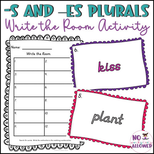 Plural Nouns: Adding -s and -es Activity | NoWorksheetsAllowed