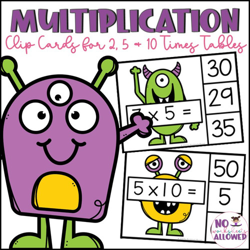 Multiplication Peg Cards for 2, 5 and 10 Times-Tables | Hands-On Printables