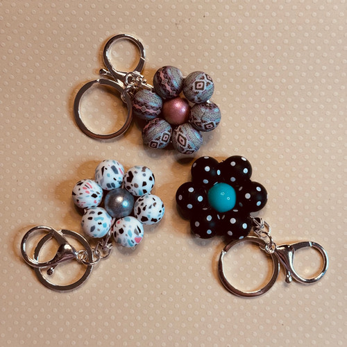 Custom Beaded Flower Keychain with Silicone Beads | 4B TRADING CO