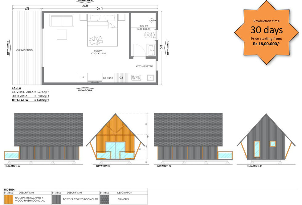 Bali (Single Room Cottage) | Modular Prefab Homes & Cottages | Loom Crafts