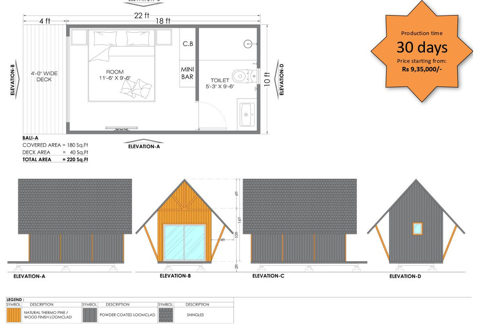 Bali (Single Room Cottage) | Modular Prefab Homes & Cottages | Loom Crafts