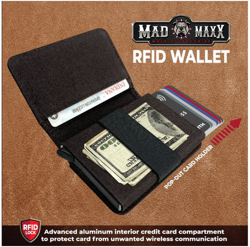 Mad Maxx™ RFID Blocking Wallets - Canvas Shell - Aluminum - Ultra Slim ...