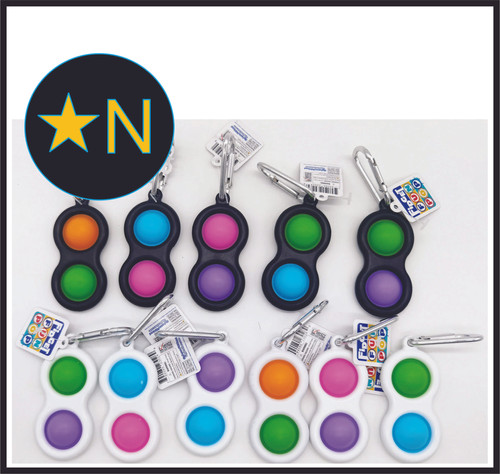 Fidget Poppers - 3.25" Two Popper Keychains - Counter Display ...