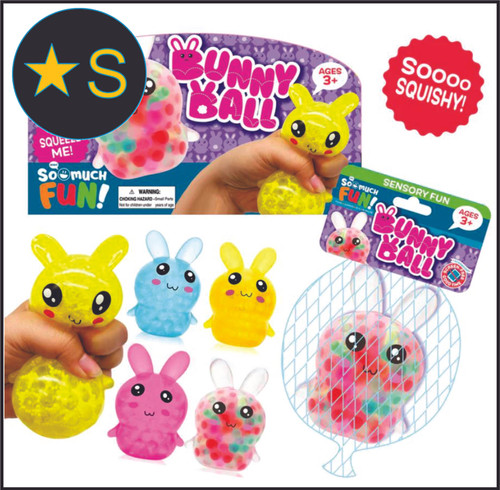 Bunny Ball - 4" Water Bead Squish Ball - Try Me Packaging - Assorted ...