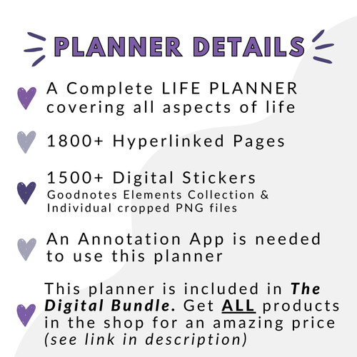 Digital Planner & Digital Stickers, Yearly Calendar, Monthly Calendar ...