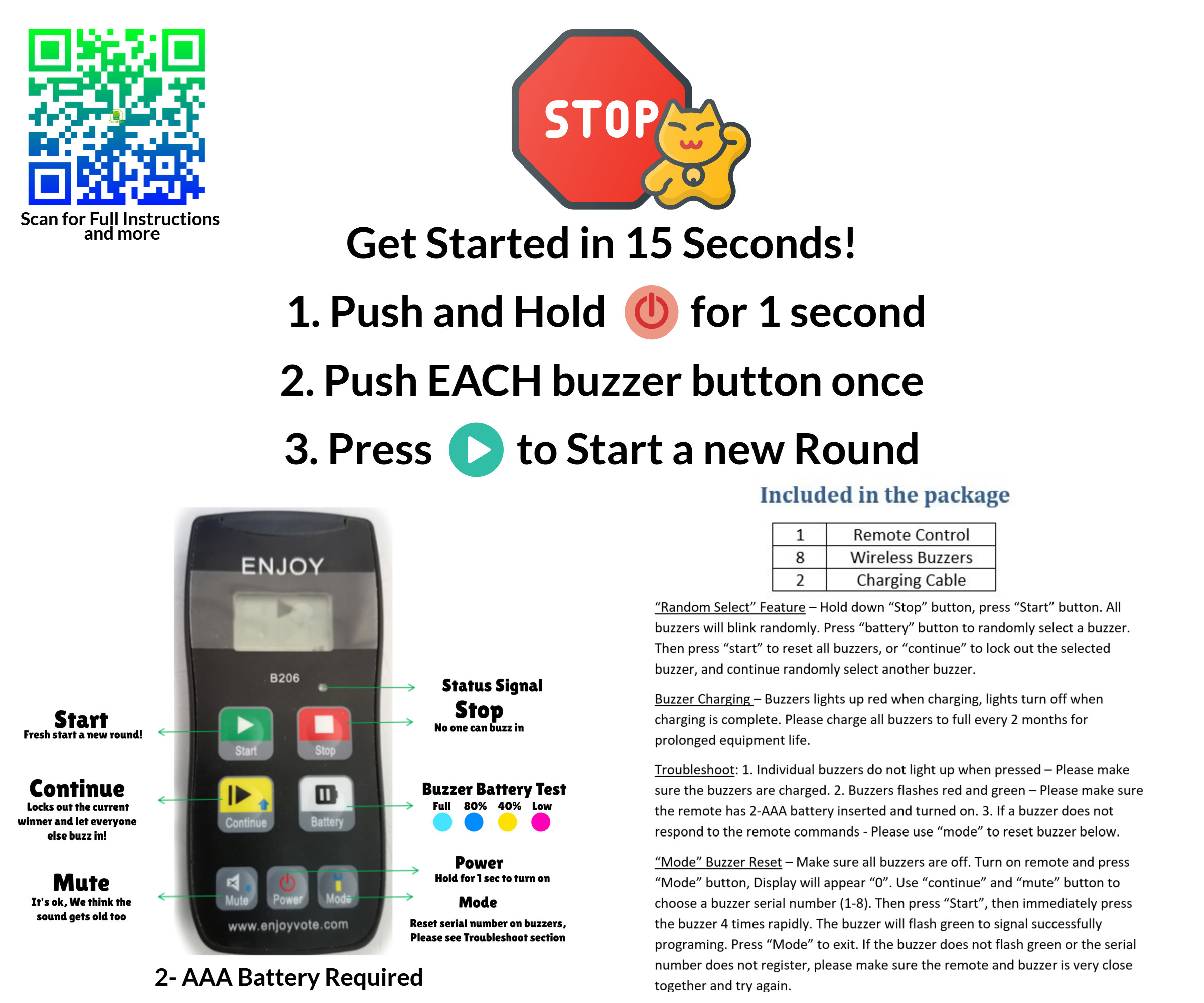 Wireless Buzzer System Quick Start Guide | Trebisky Buzzers