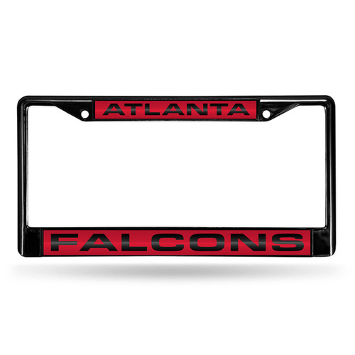 Falcons Laser Cut Black License Plate Frame | tripleotsports