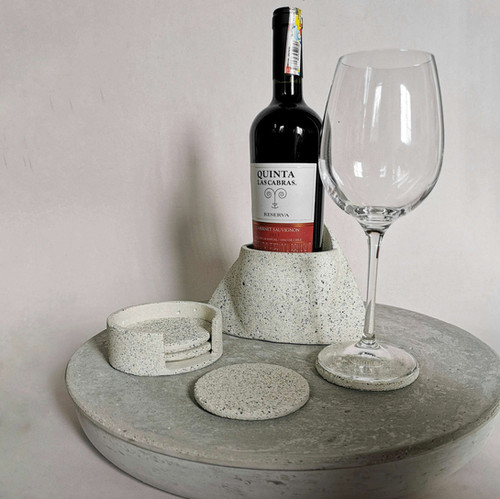 Kit portavasos + Portavinos terrazo | Simoona.co