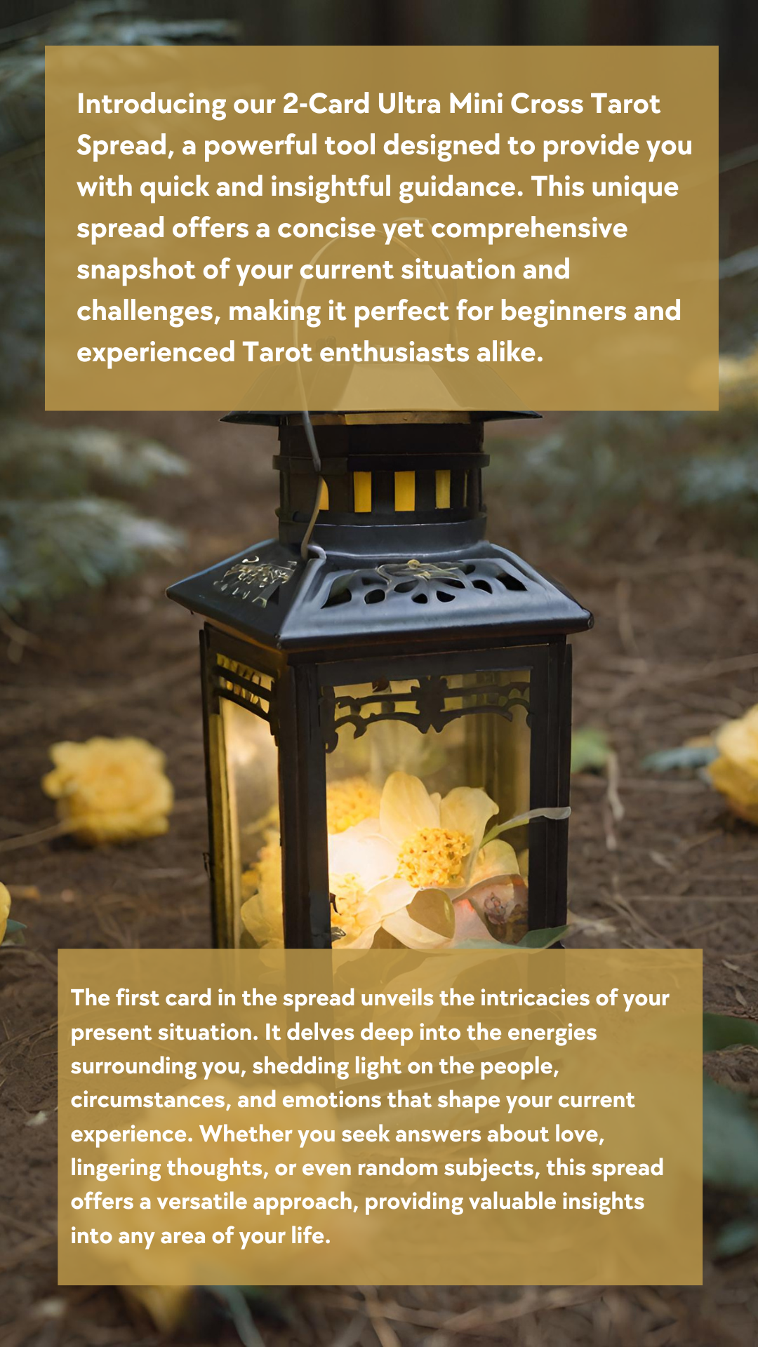 2 Card Ultra Mini Cross Tarot Spread from Tav's Tarot