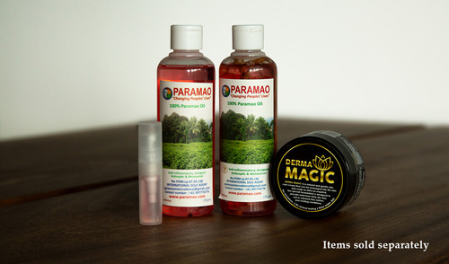Paramao Oil Range (Root-filled bottle, refill bottle, Derma Magic cream ...