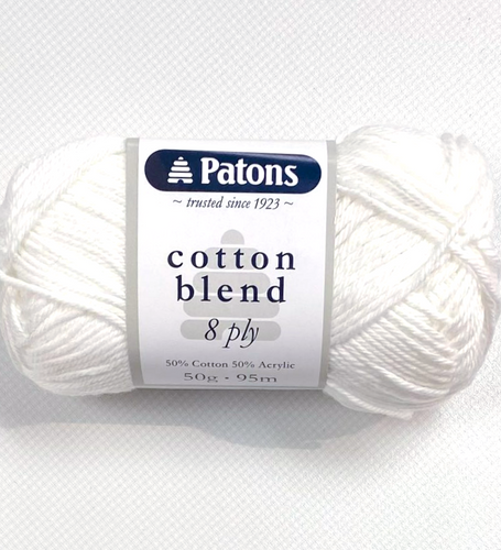 Patons Cotton Blend 8ply 01-37 - 15 Colours - Cotton Acrylic Blend ...