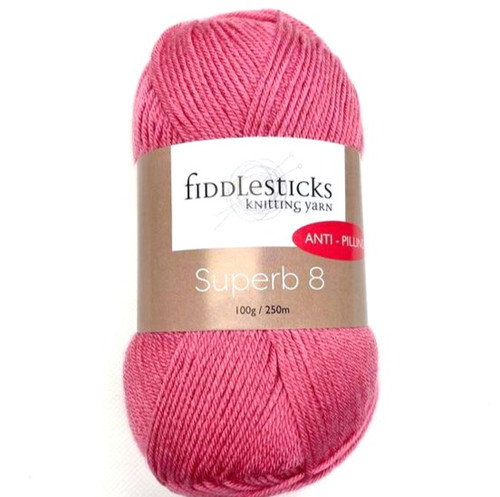Fiddlesticks Superb 8 - 8ply Soft Anti-Pilling Acrylic Yarn - Pink to ...
