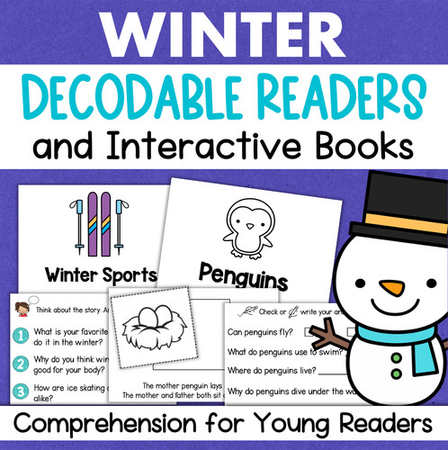 WINTER Decodable Books Reading Comprehension Sight Words Vocabulary ...