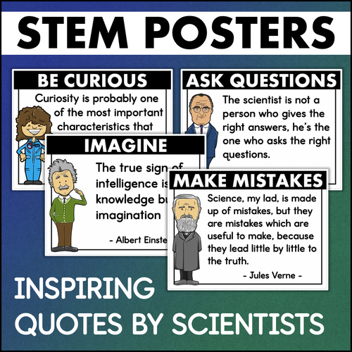 STEM Science Inspirational Quotes Posters & Writing Prompts | fishyrobb