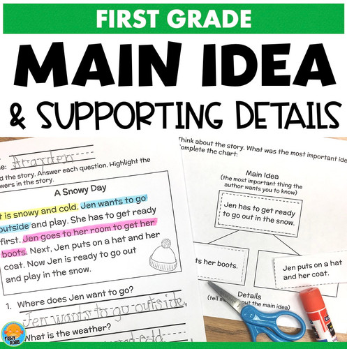 1st Grade Main Idea & Details Worksheets Reading Passages | fishyrobb