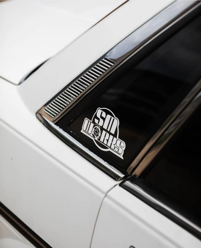 Black Round SM Works sticker | Smworks