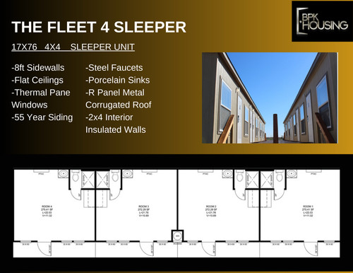 The Fleet | 4 Sleeper 17'x76' | 4 Bedroom, 4 Bath | Bpk Housing 1