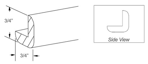 OCM8 (3/4" Tall, 96" Long, 3/4" Thick, Outside Corner Moulding ...
