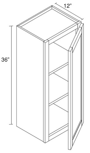 W1236 (12" Wide, 36" Tall, Wall Cabinet) | Factory2U Cabinet