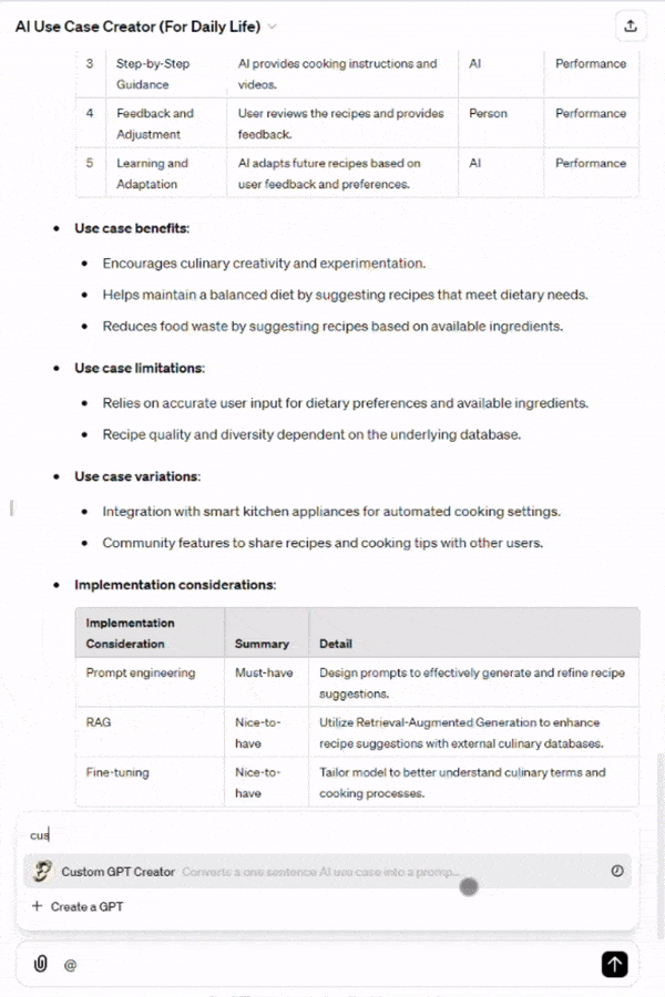 AI Use Case Creator For Daily Life