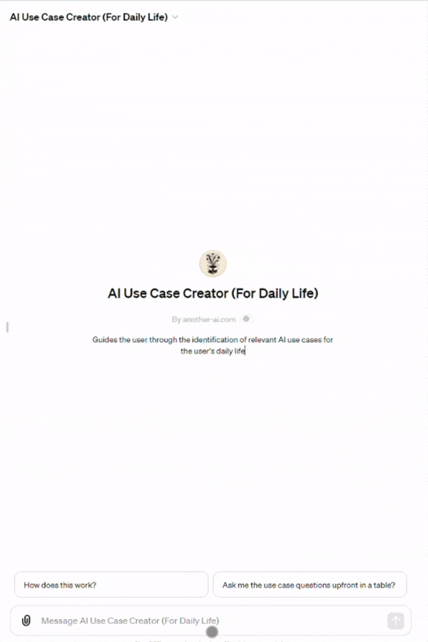AI Use Case Creator For Daily Life