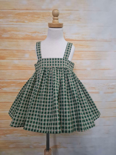 Beatrix Pinafore Green Cottage Check Size 4 | The Faraway Tree Cha