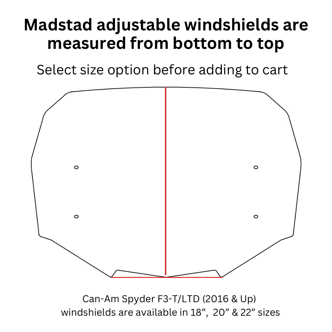 SPYDER F3-T/LTD Madstad Adjustable Windshield System | Ryker Rydes