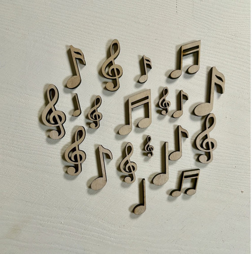 20-Piece Musical Note Craft Embellishments – Laser Cut Wood Shapes ...