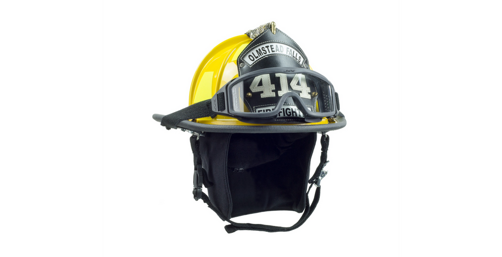 4 different fire helmet eye protection types