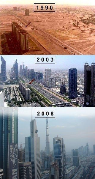 Before and After pictures of urban cities , showing the huge economical ...