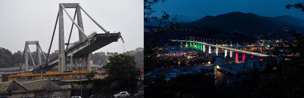 New Genoa bridge built in a record time of only 15 months after the ...