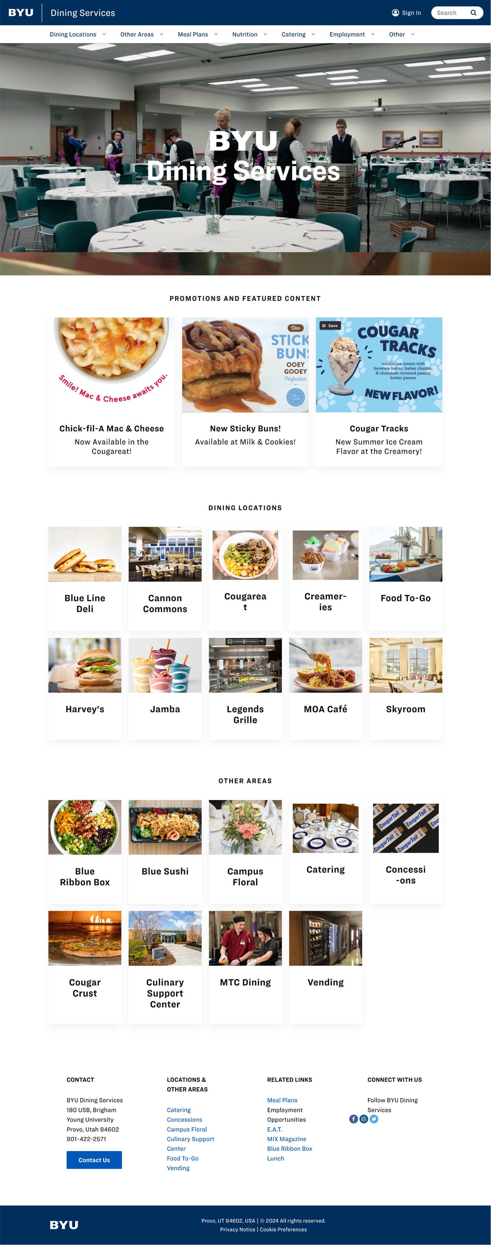 Dining Services Home Page | Tanner Monson | Portfolio