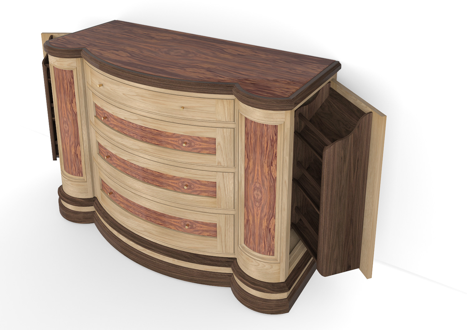 Solid wood curved door Furniture, Curved Islands and Curved Cabinets