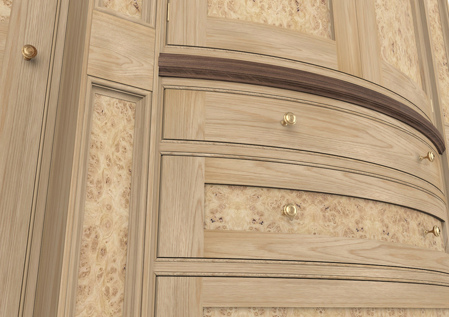 Solid wood curved door Furniture, Curved Islands and Curved Cabinets