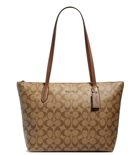 Coach Nina Tote in Signature Canvas - Khaki | Pepperazzi Luxury